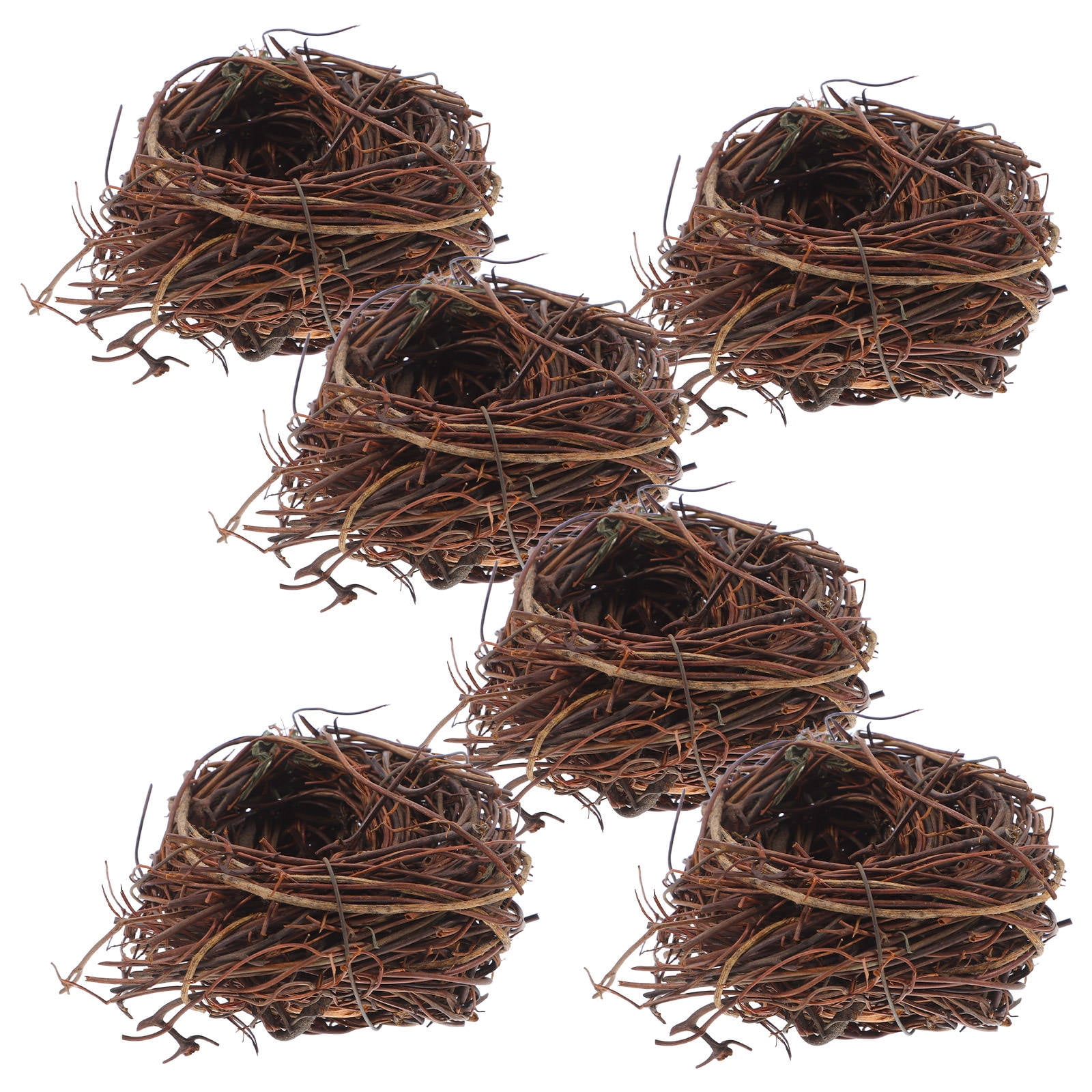 Hemoton 6pcs Artificial Bird Nest Crafts Easter Birdhouse Nest Mini ...