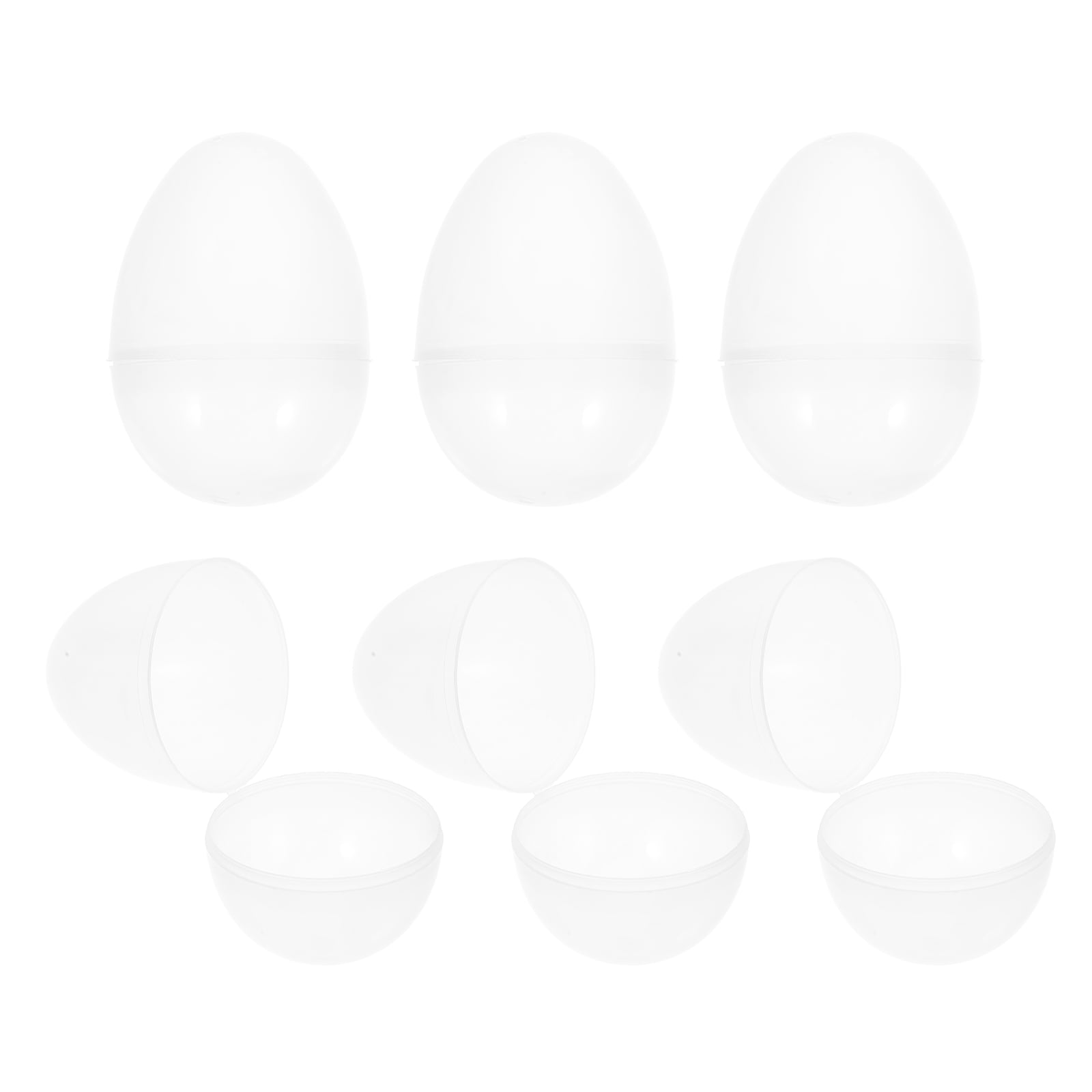 Hemoton 6pcs Clear Plastic Easter Eggs for Candy and Toys Fillable Eggs ...