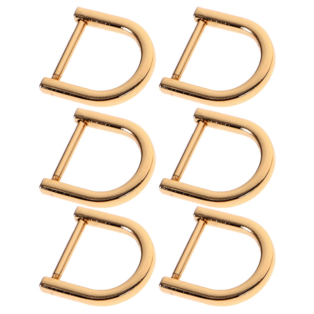 HEMOTON 6 Pack Golden D Ring Clips for Handbags DIY Accessories Durable ...