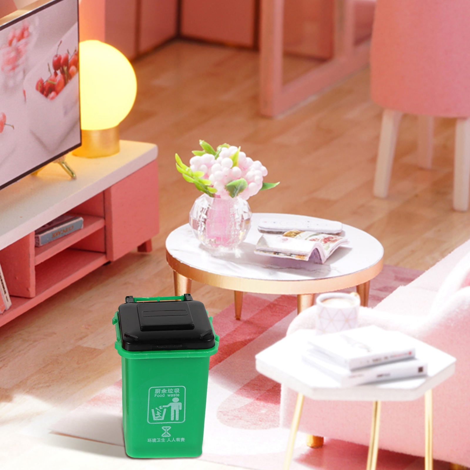 Hemoton 6pcs Doll House Miniature Trash Can Dollhouse Mini Desktop ...