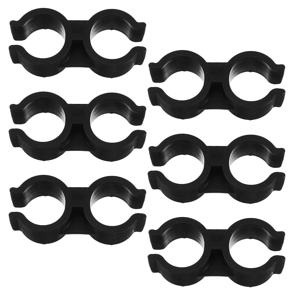 Hemoton 6pcs Double Head Plastic Pipe Clips Clamps Pipe Brackets Dual ...