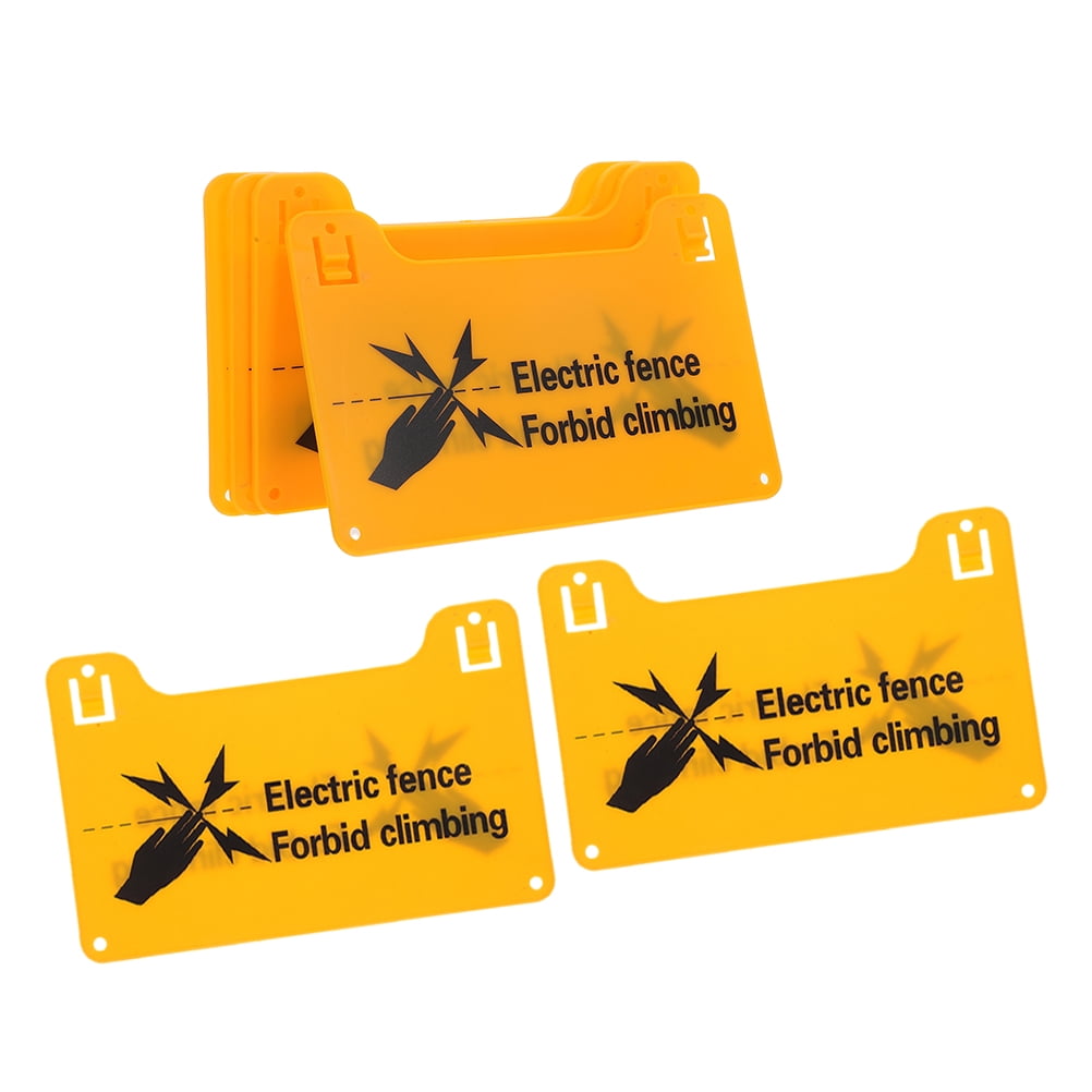 Hemoton 6pcs Electric Fence Warning Signs High Voltage Danger Labels ...