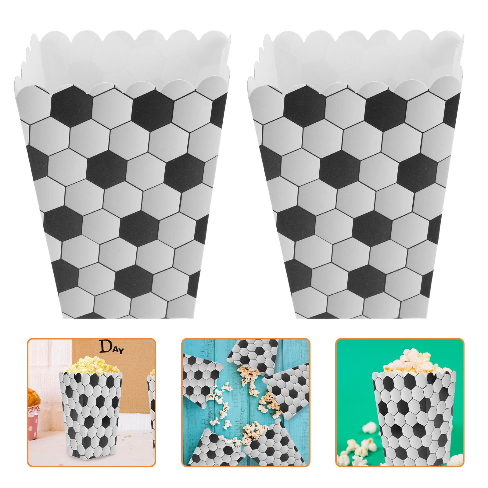 Hemoton 6pcs Football Popcorn Boxes Candy Favor Treat Boxes Paper ...