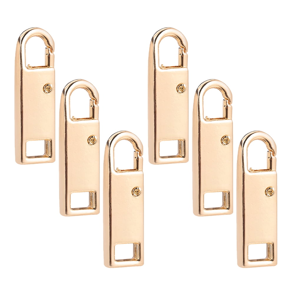 Hemoton 6pcs Golden Zipper Pull Tab Replacement Metal Zipper Puller Zip ...