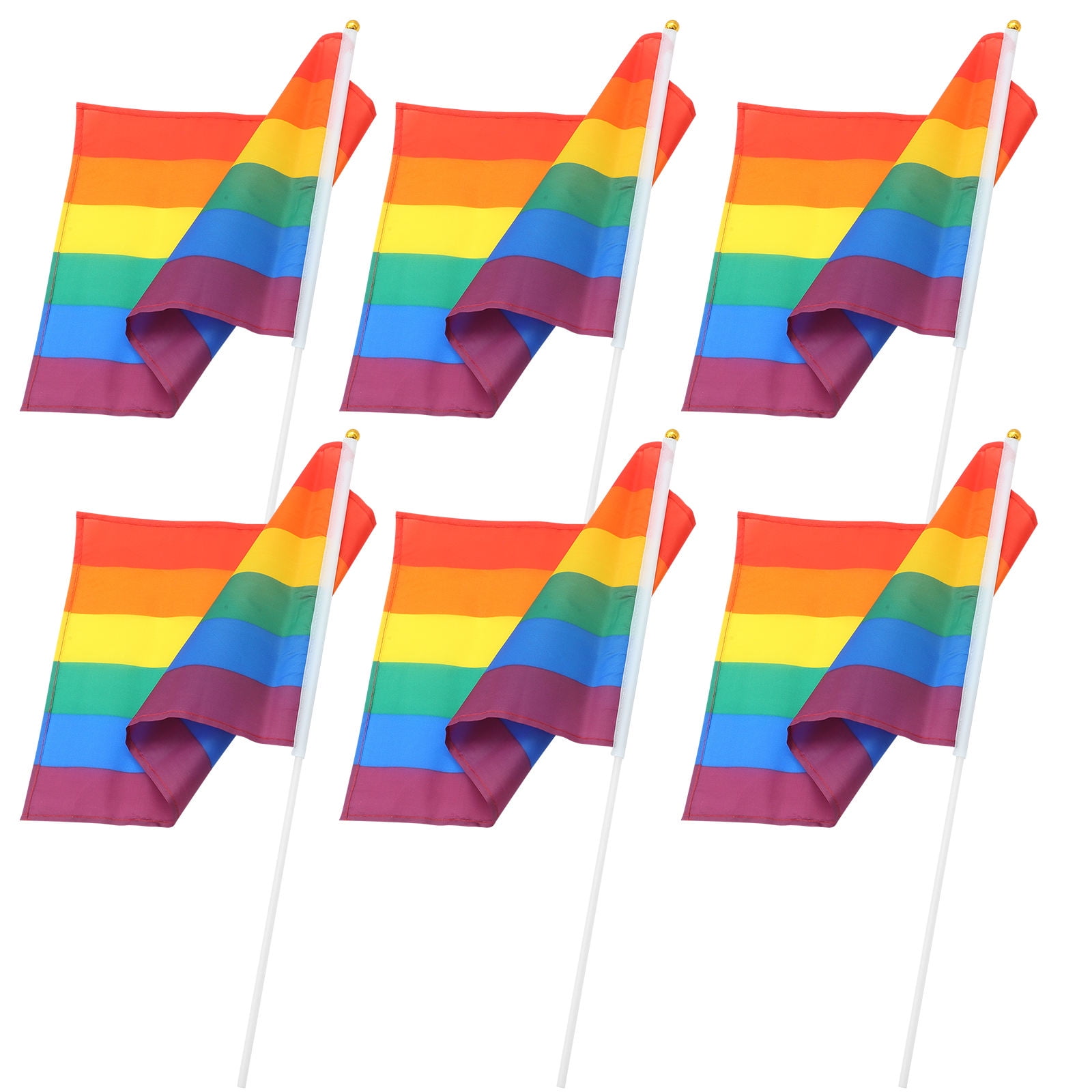 EXHUMKY Pride Flags Mini Hand Held on Sticks for Home Decor 6Pcs ...