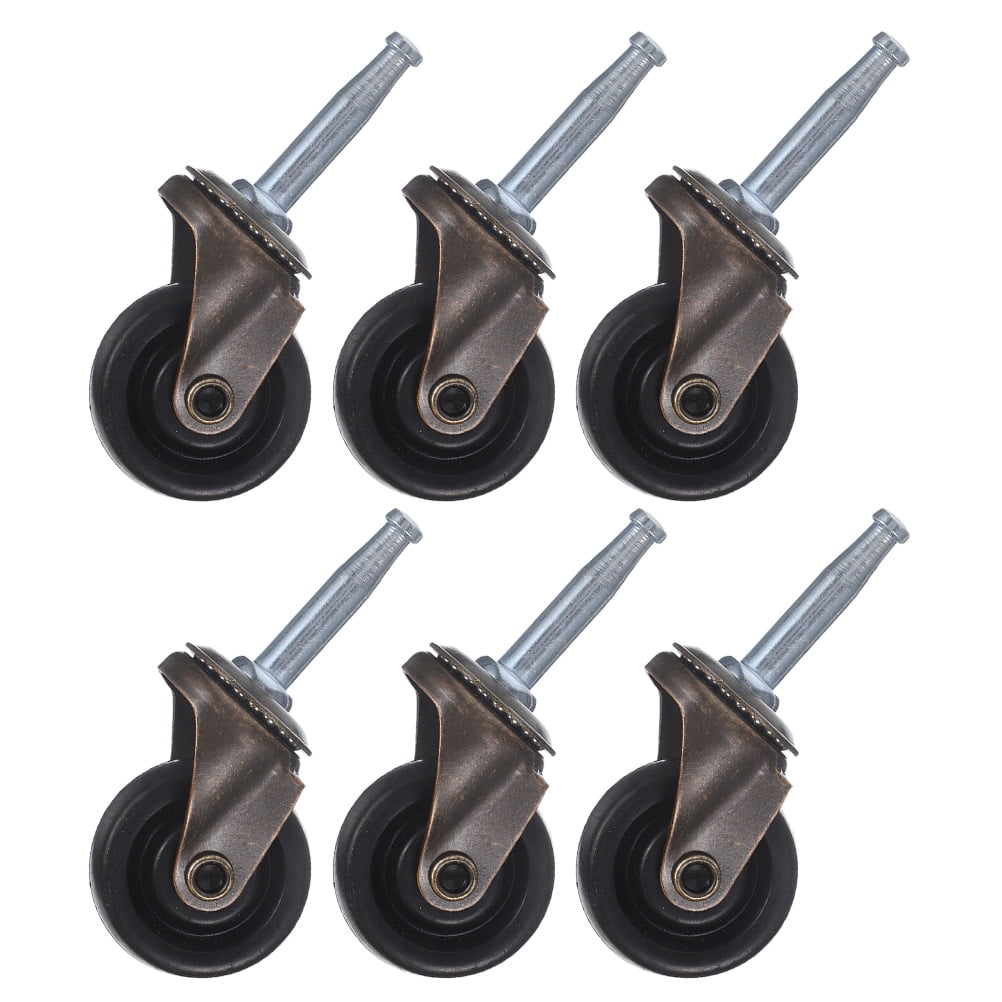 Hemoton Set of 6 Heavy Duty Swivel Caster Wheels for Furniture, Office ...