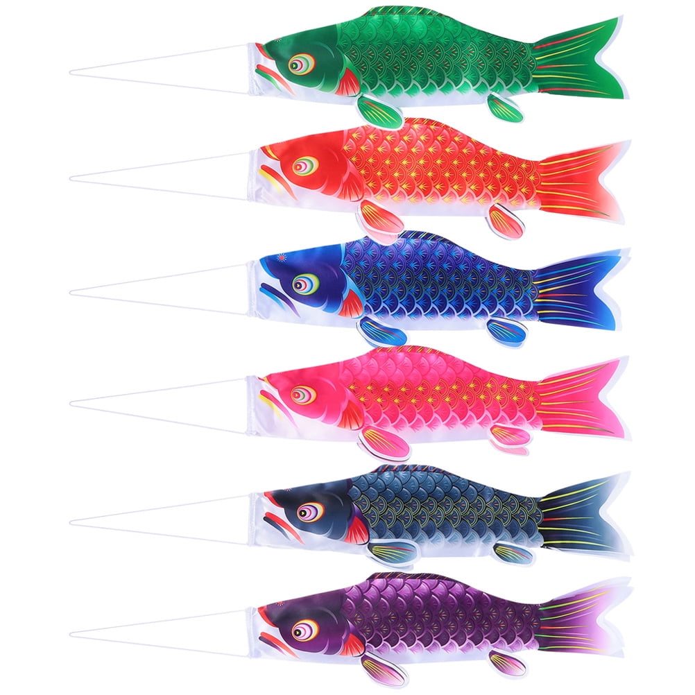 Hemoton Set of 6 Japanese Style Carp Streamer Flags for Wind Direction ...
