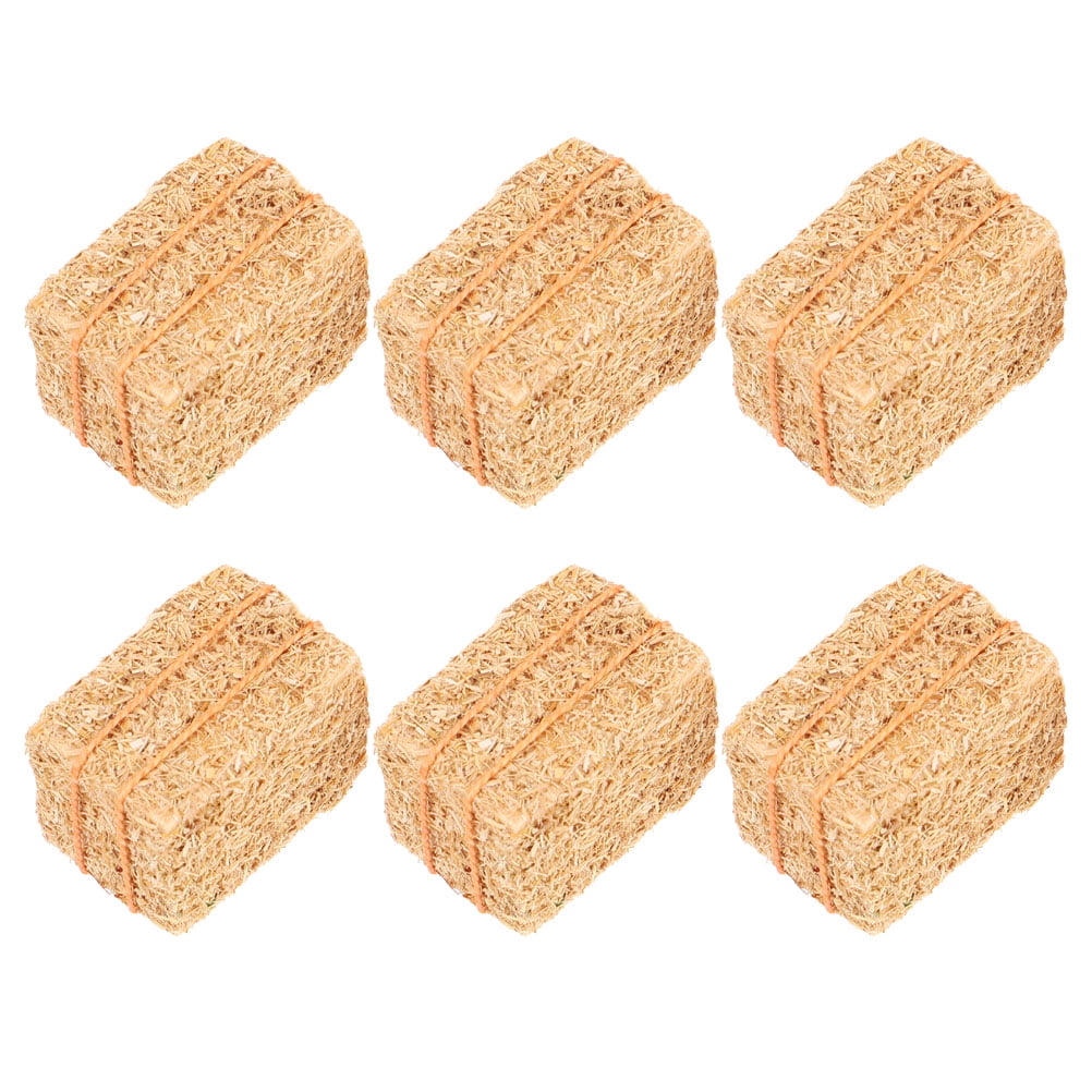 Hytrove Straw Mini Haystacks Bales Khaki 6Pcs 1.2X0.8X0.8In - Walmart.com
