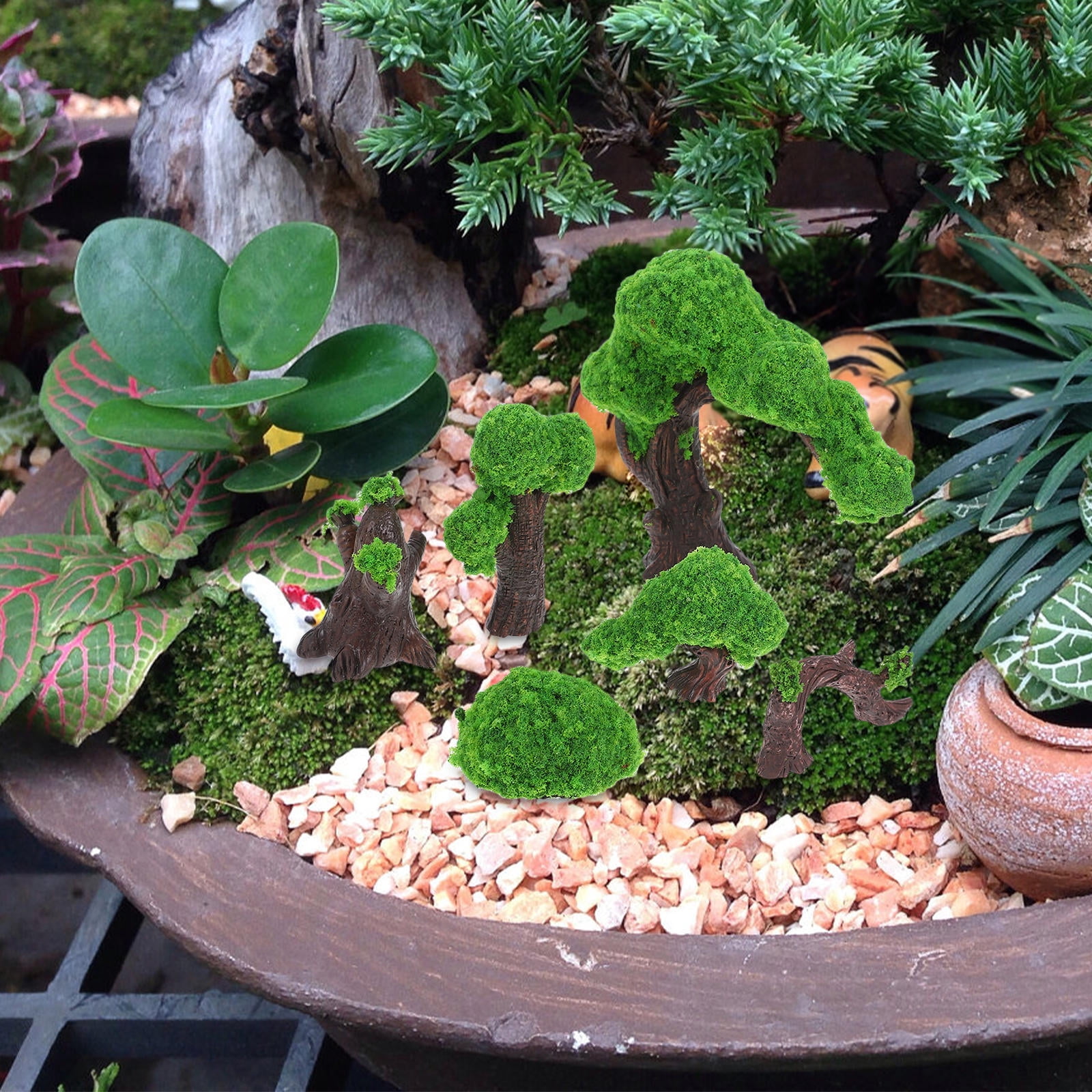 Hemoton 6pcs Model Trees Toy Moss Plant Grass Architecture For Crafts ...