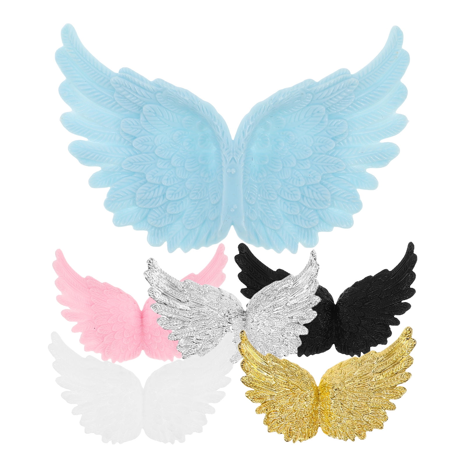 Hemoton 6pcs Plastic Angel Wings Small Angel Wings Model Holiday Decor ...