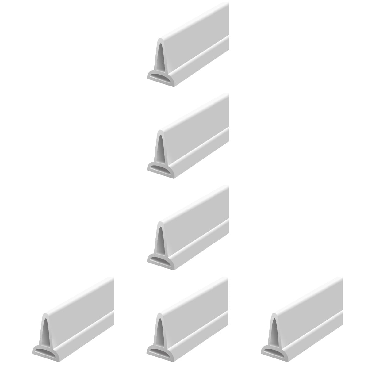 Hemoton 6pcs Shower Room Baffle Strip Bathroom Waterproof Strip Toilet ...