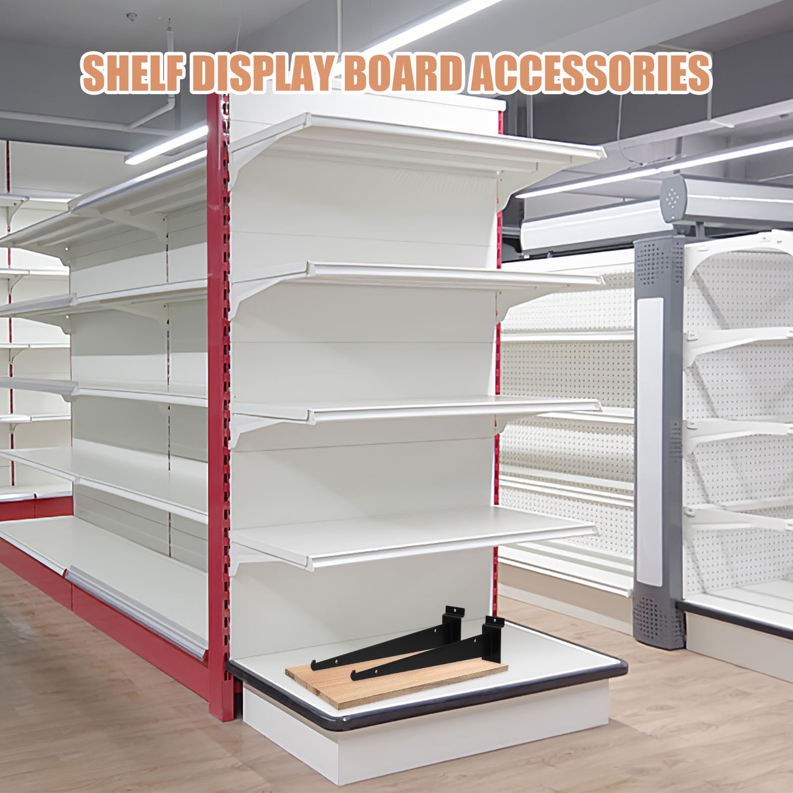 Hemoton 6pcs Slatwall Shelf Brackets For Home And Retail Display Heavy ...