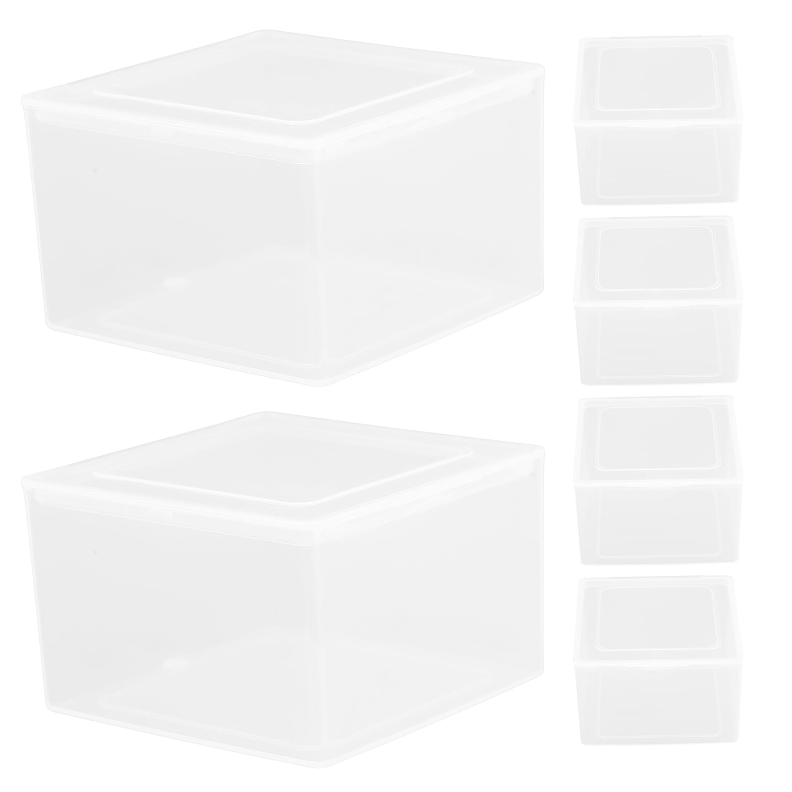 Hemoton 6pcs Small Clear Plastic Beads Storage Containers Box With ...
