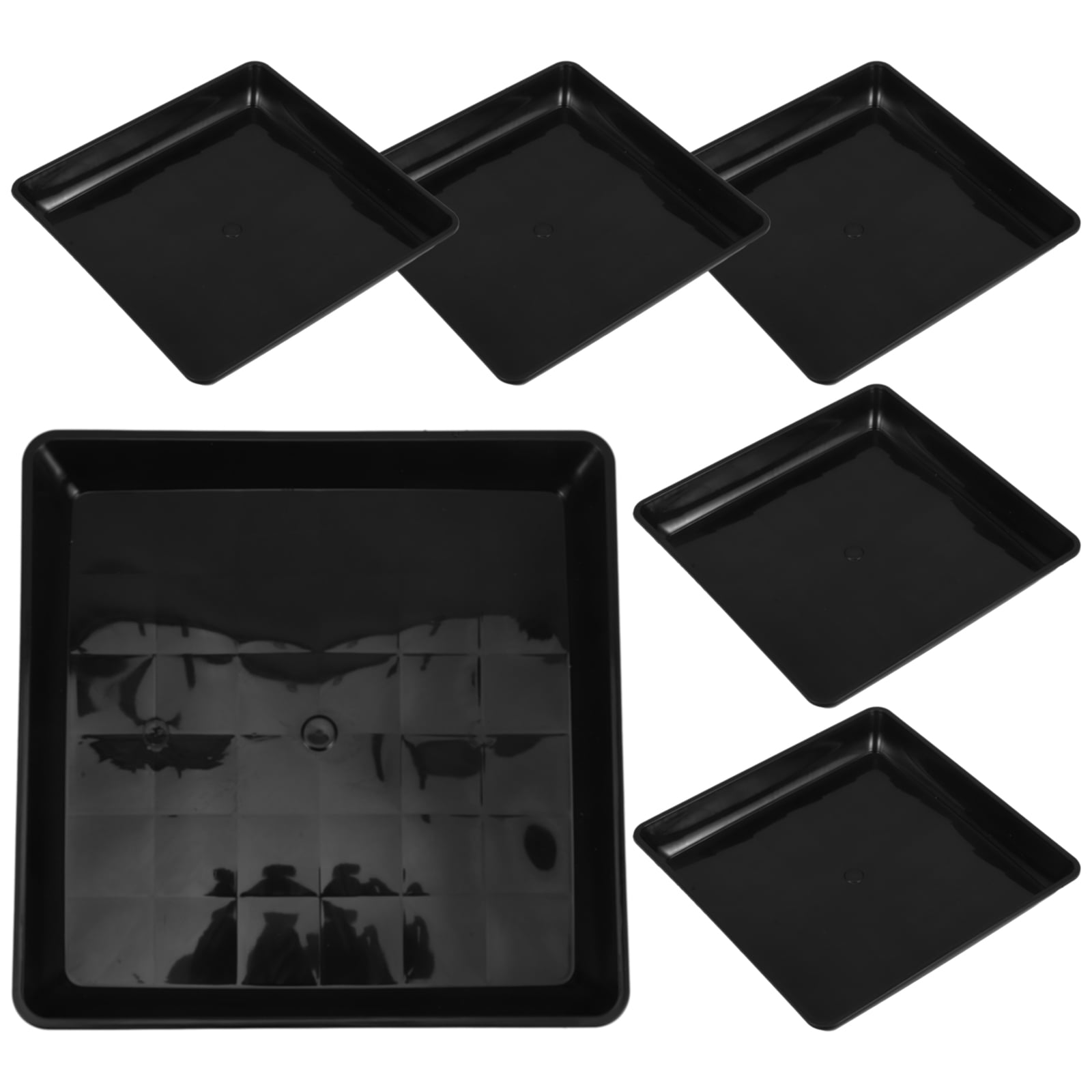 Hemoton 6pcs Square Plant Tray Set Planter Water Catcher Tray Square ...