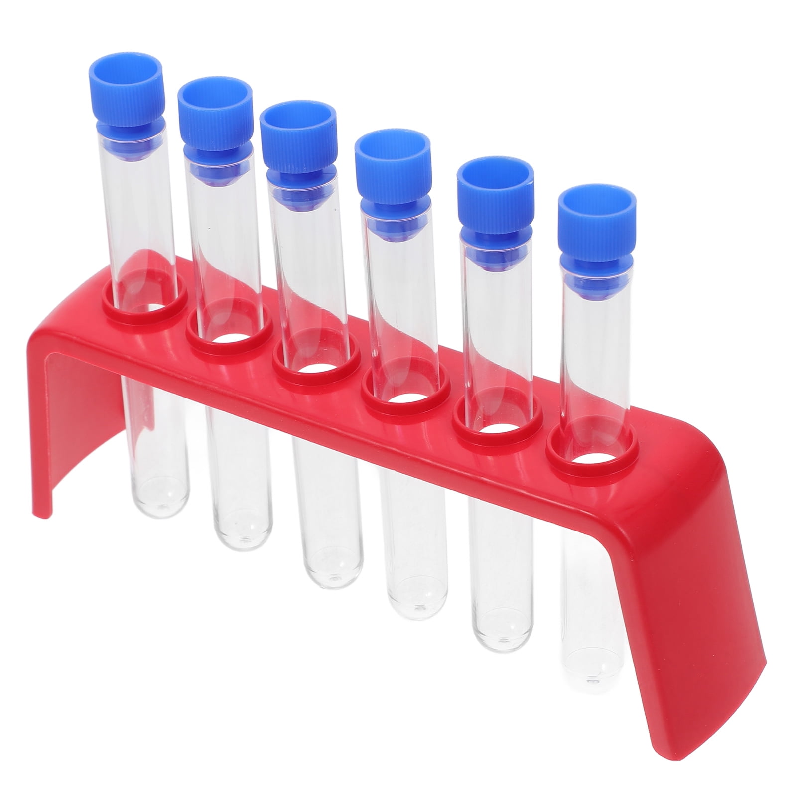 Hemoton 6pcs Test Tubes with Racks Clear Test Tube Shot Tubes Plastic ...