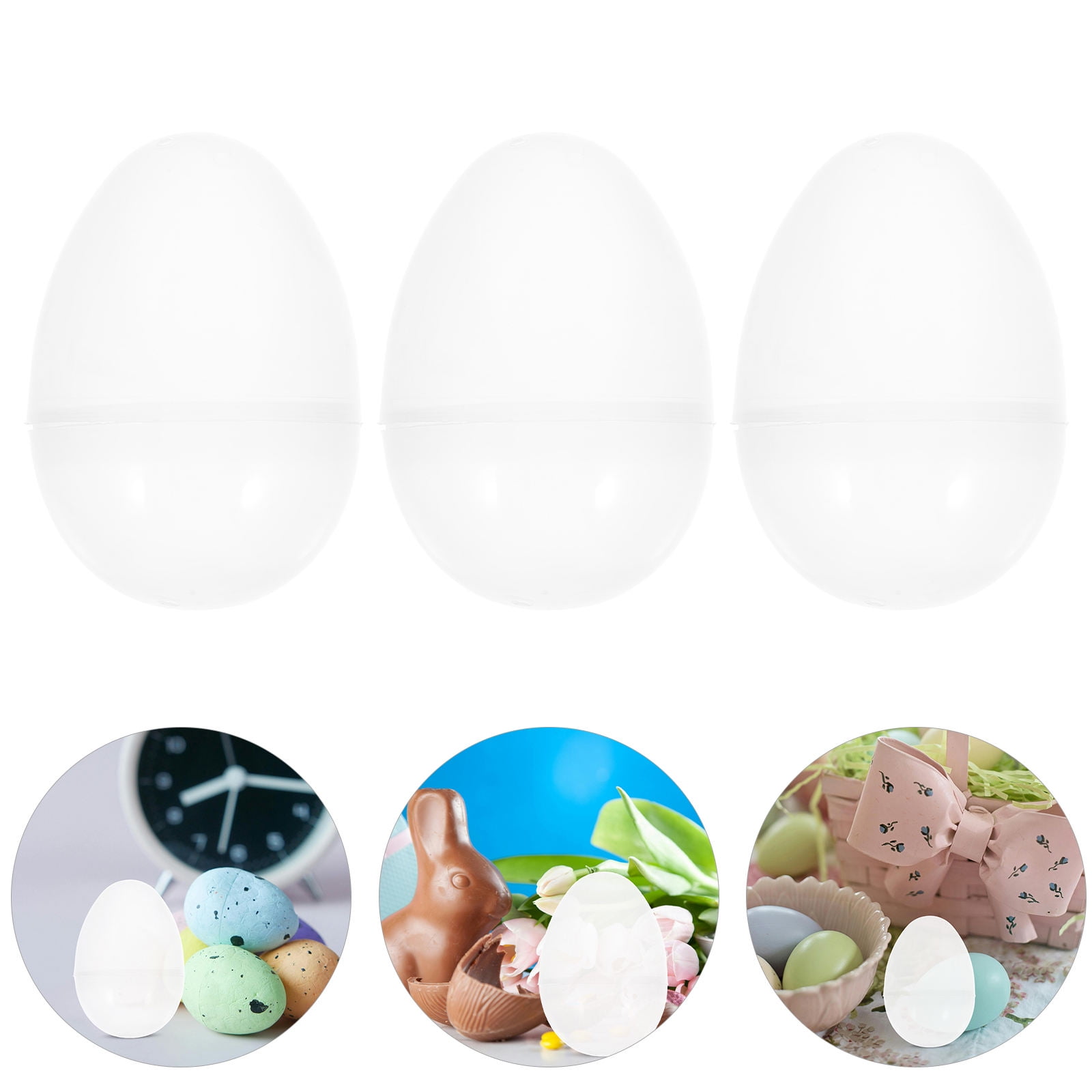 Hemoton 6pcs Transparent Fillable Easter Eggs Large Clear Plastic ...