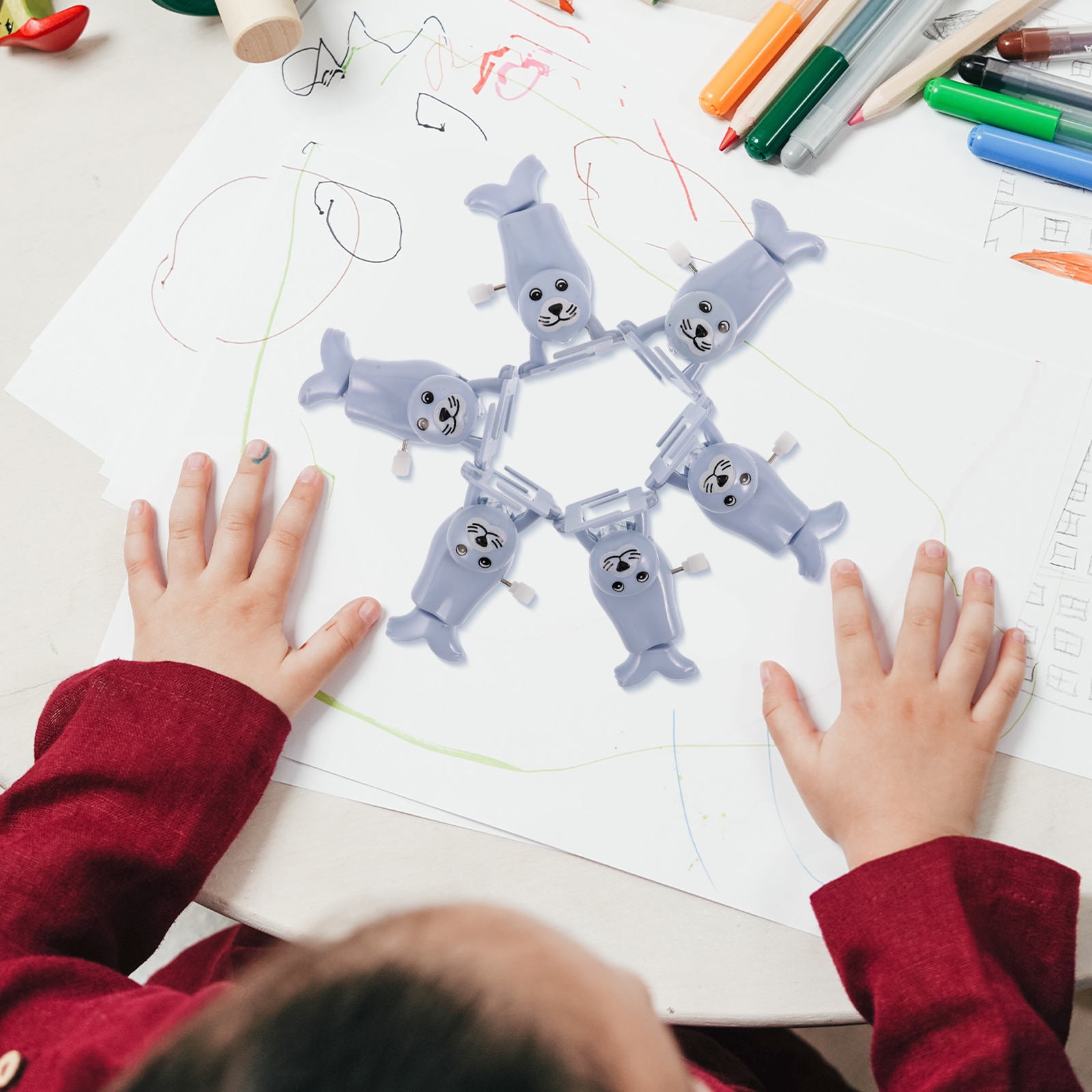 Hemoton 6pcs Walking Seal Clockwork Toys Seal Wind Up Animal Party ...