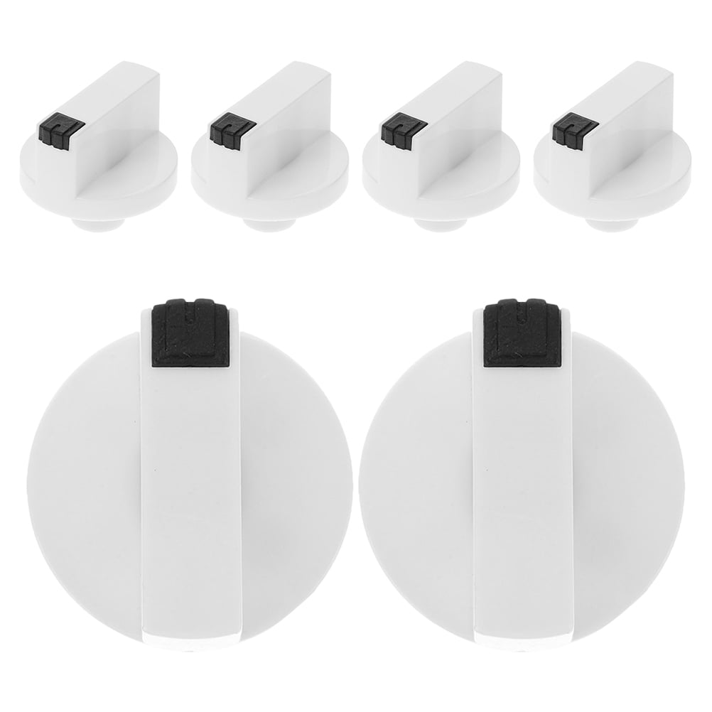 Hemoton 6pcs White Appliance Control Knobs Safety Rotary Knobs Universal Replacement Wide ...