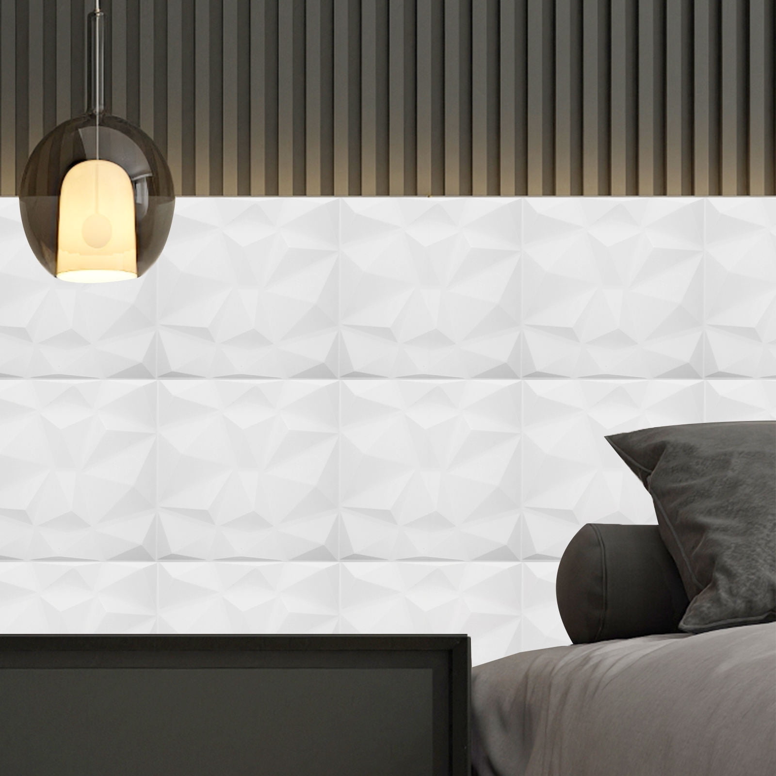 Hemoton 6pcs White Wall Panels for Interior Wall Decor Textured 3D PVC ...