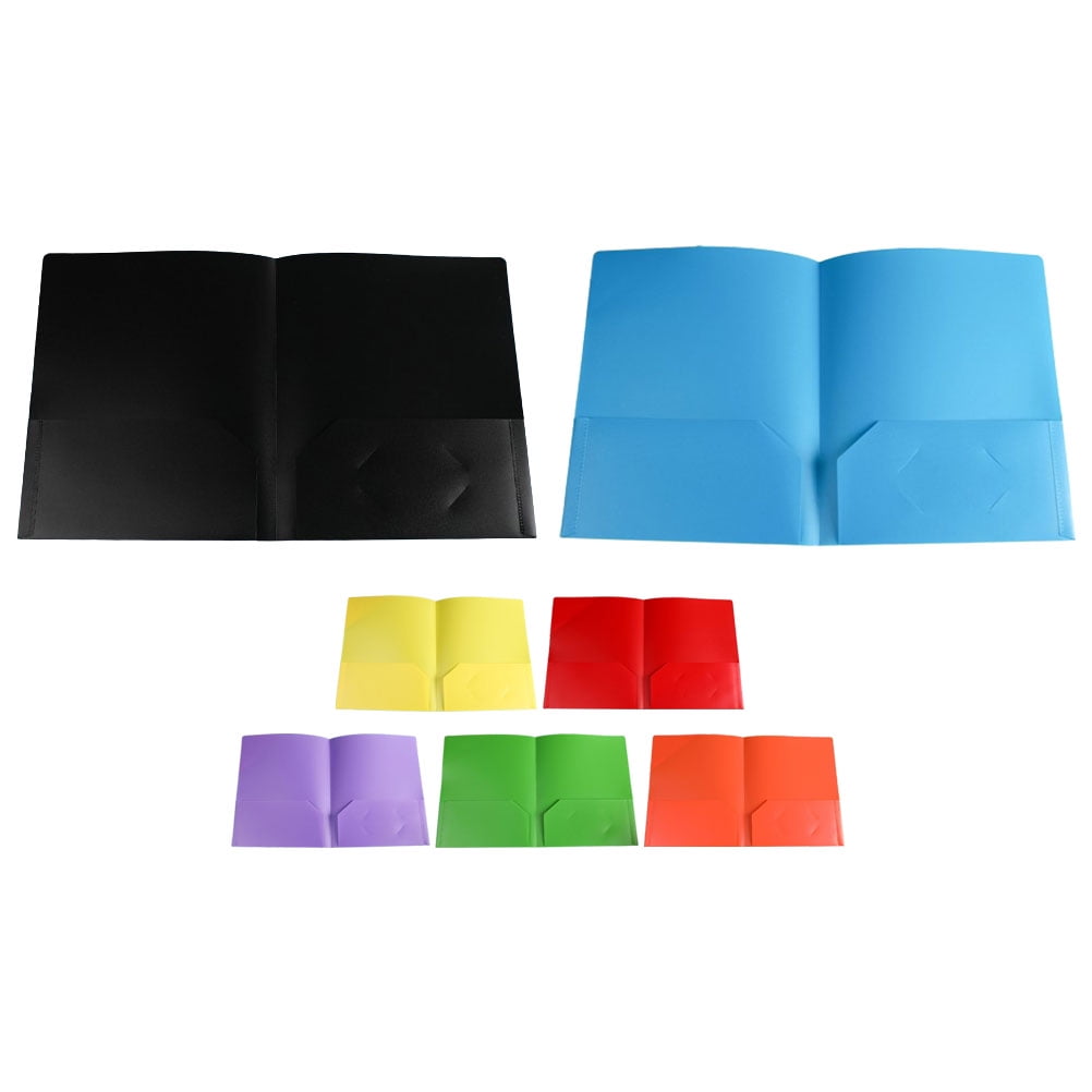Hemoton 7 Pcs Folders Plastic with Pockets Dispenser Double Cable ...