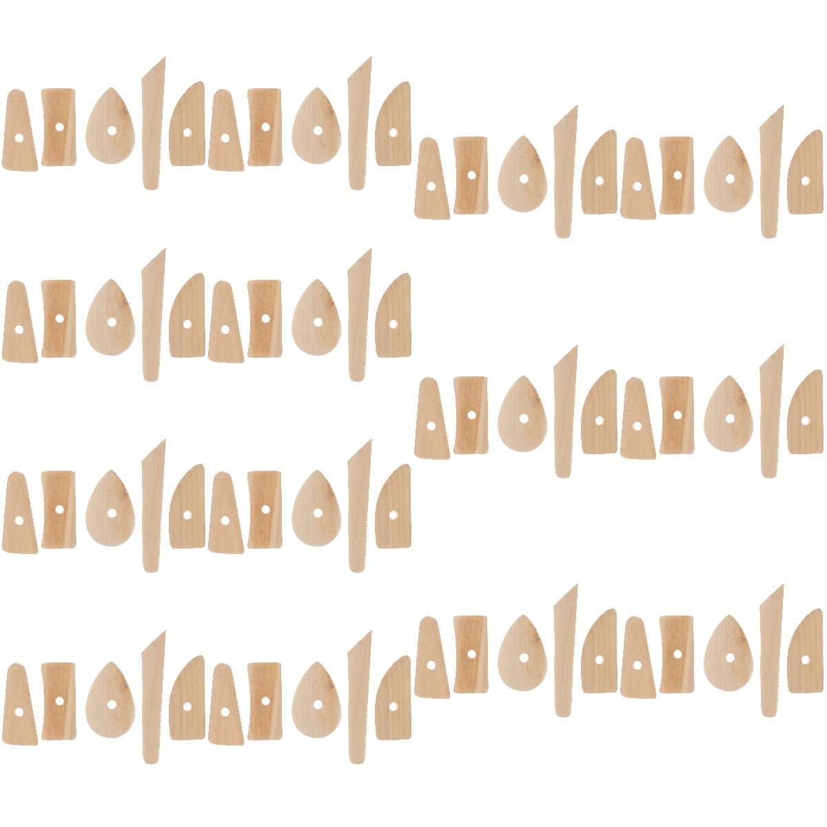 Hemoton 70 pcs Wooden Modeling Tools Ceramic Pottery Ribs Tool Set Clay ...