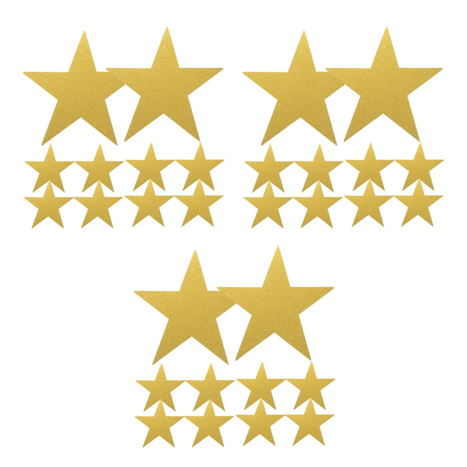 Hemoton 72 pcs Double Sided Gold Star Cutouts Glitter Paper Stars ...