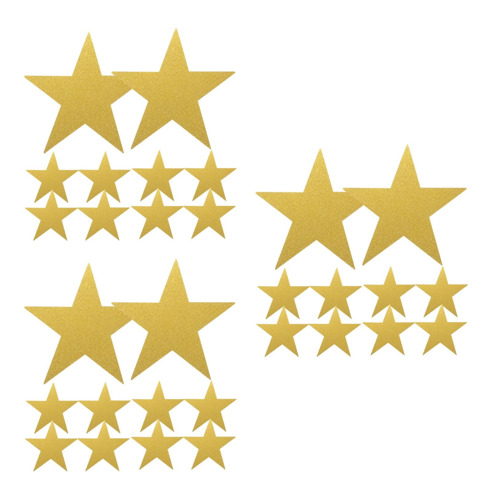 Hemoton 72 pcs Glitter Gold Star Cutouts Large Paper Star Cutouts ...