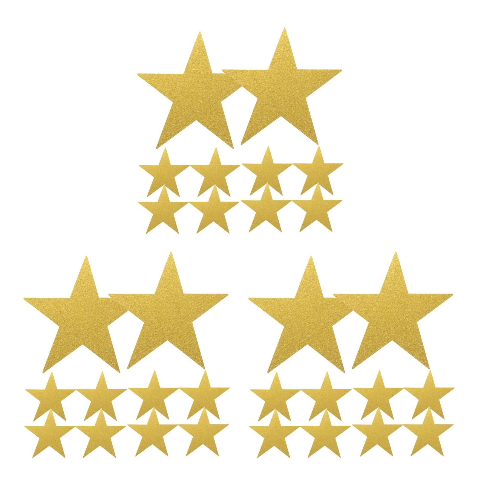 Hemoton 72 pcs Glitter Gold Star Cutouts Large Paper Star Cutouts ...