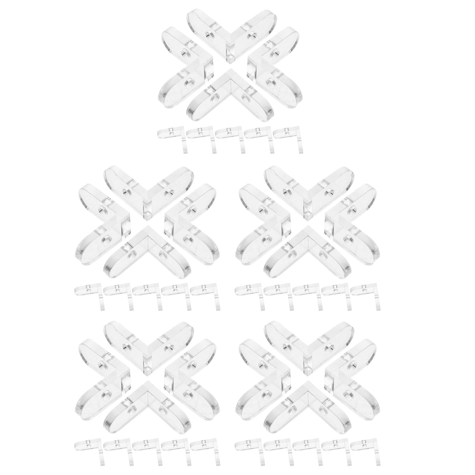 Hemoton 75 pcs Transparent Angle Brackets Clear Corner Connectors Angle ...