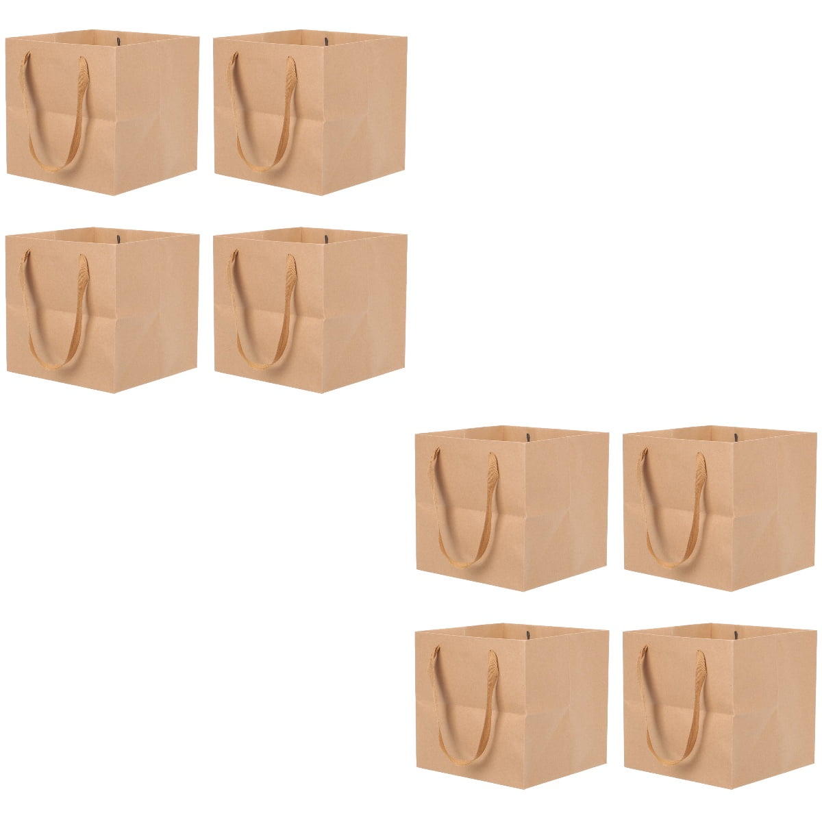 Hemoton 8 Pcs Kraft Paper Bag Bakery Paper Bag Handle Kraft Bag ...