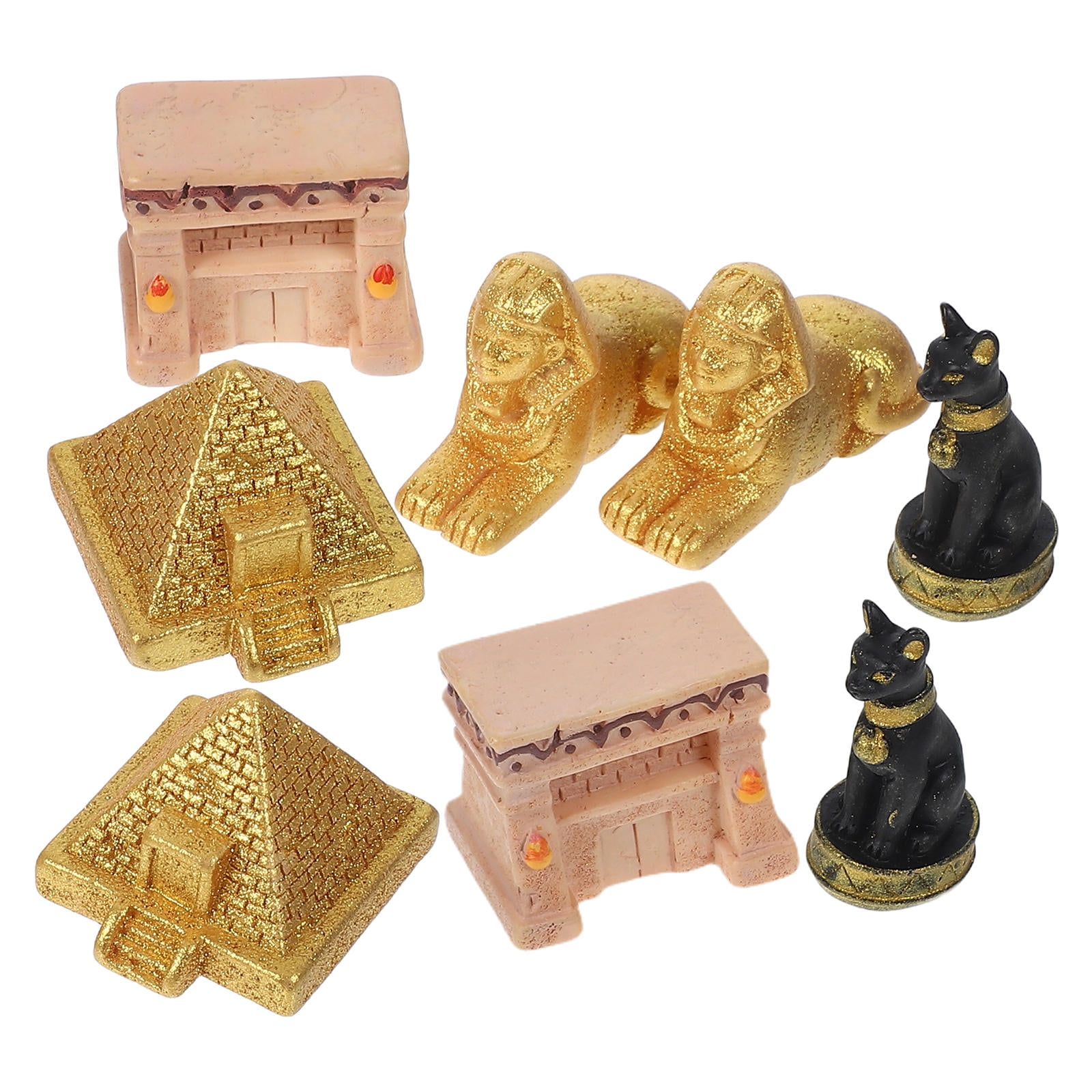 Hemoton 8 Pcs Miniature Egyptian Statue Mini Resin Pyramid Figurine ...