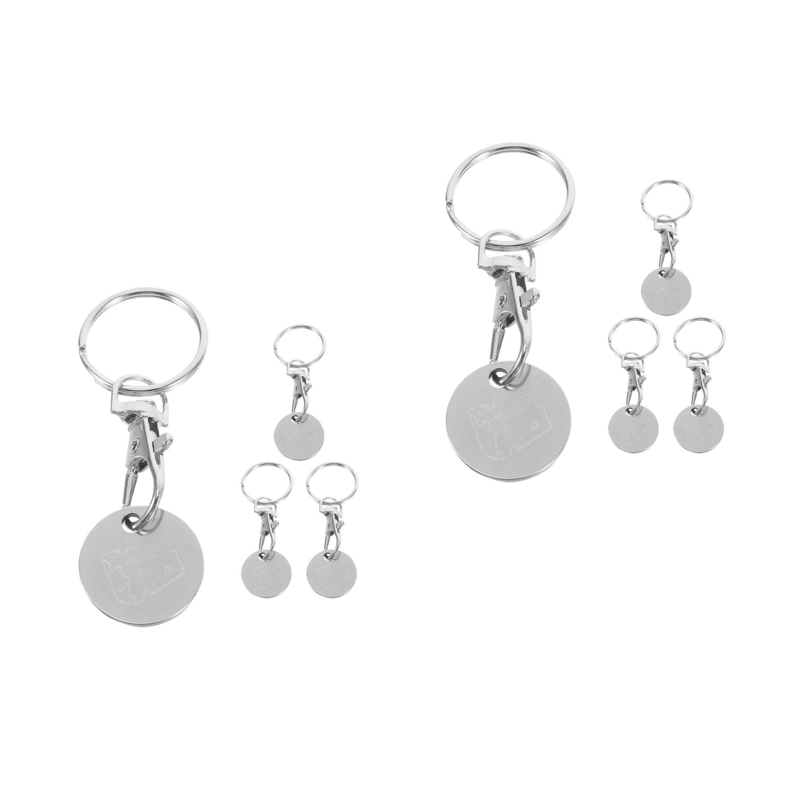 Hemoton 8 Pcs Shopping Trolley Token Keychain Metal Shopping Trolley ...