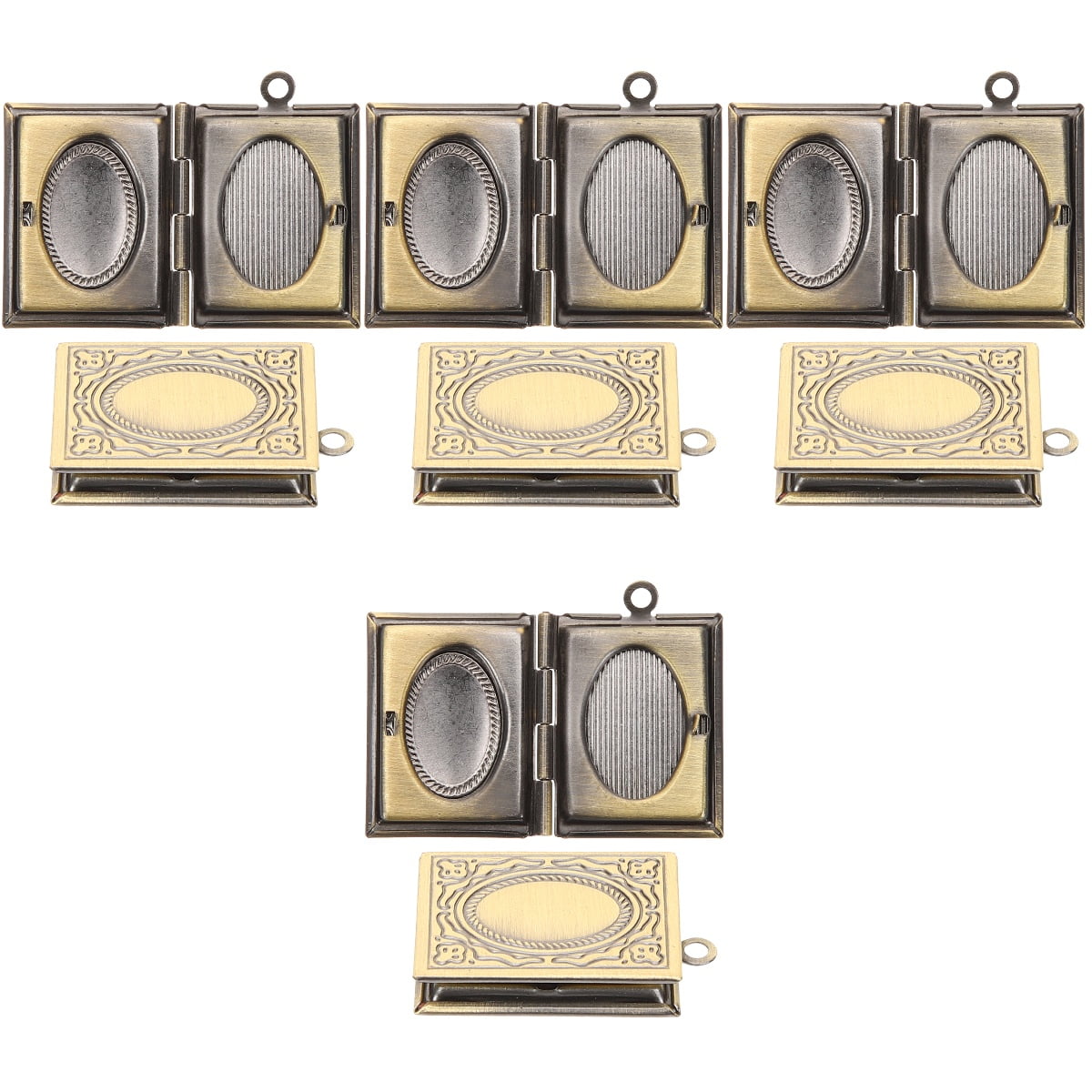 Hemoton 8 Pcs Small Picture Pendant Photo Locket Charms Book Shaped ...