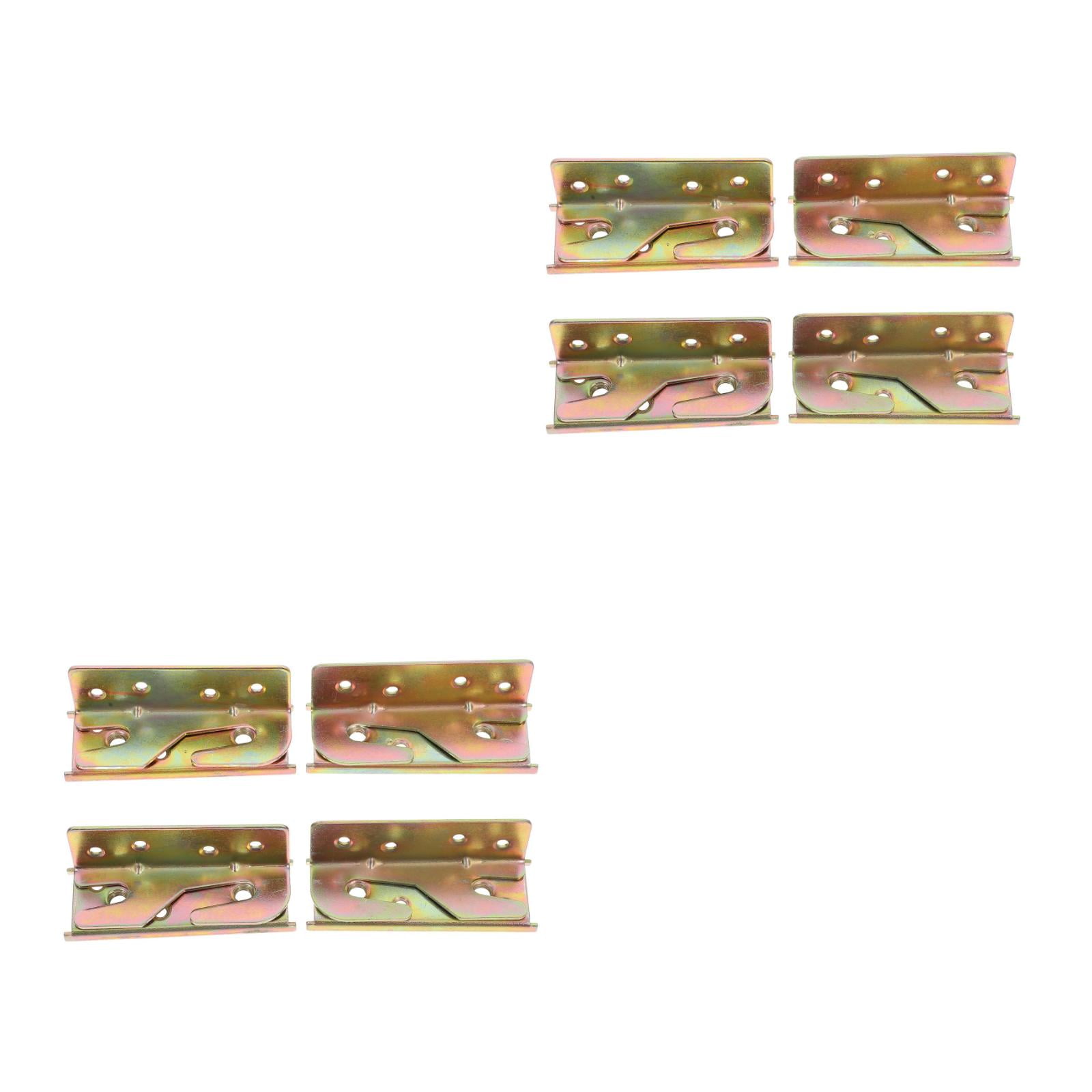 Hemoton 8 pcs Invisible Bed Connector Rail Brackets Hardware Bed Frame ...