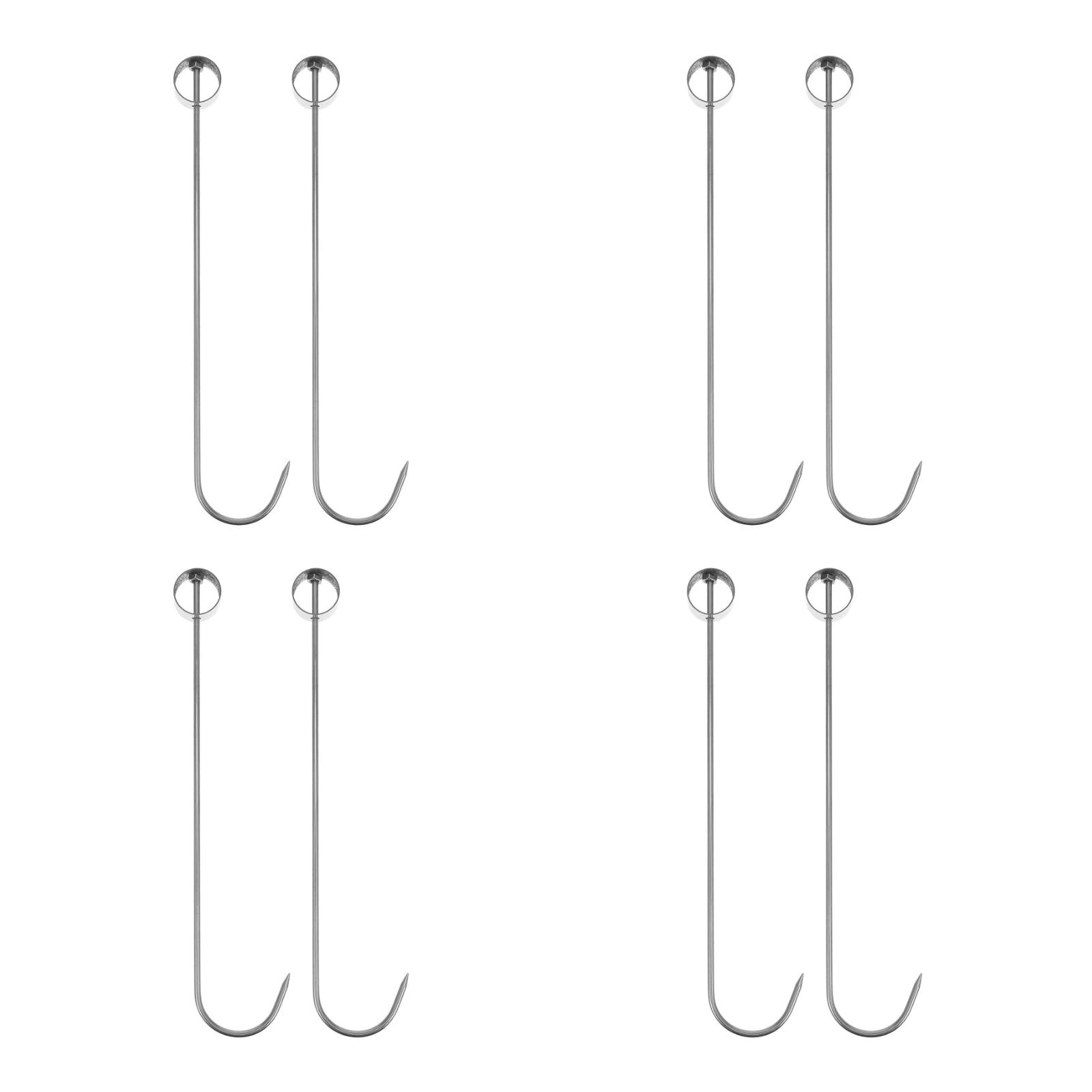 Hemoton 8 pcs Meat Hooks Stainless Steel Butcher Hooks For Smoking ...