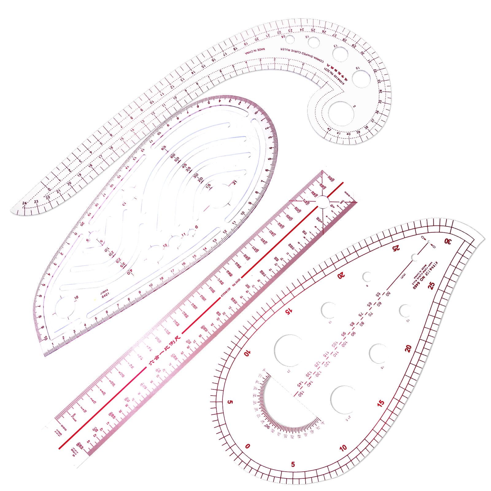 Hemoton 8 pcs Sewing Ruler Clothing Curve Cutting Ruler Sewing Ruler ...