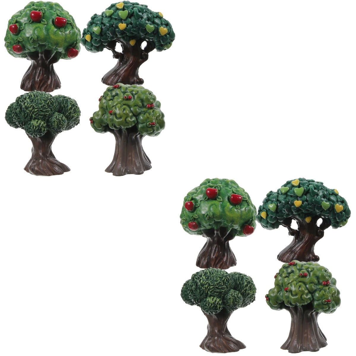 Hemoton 8 pcs Simulation Miniature Resin Tree Resin Fruit Tree Ornament ...