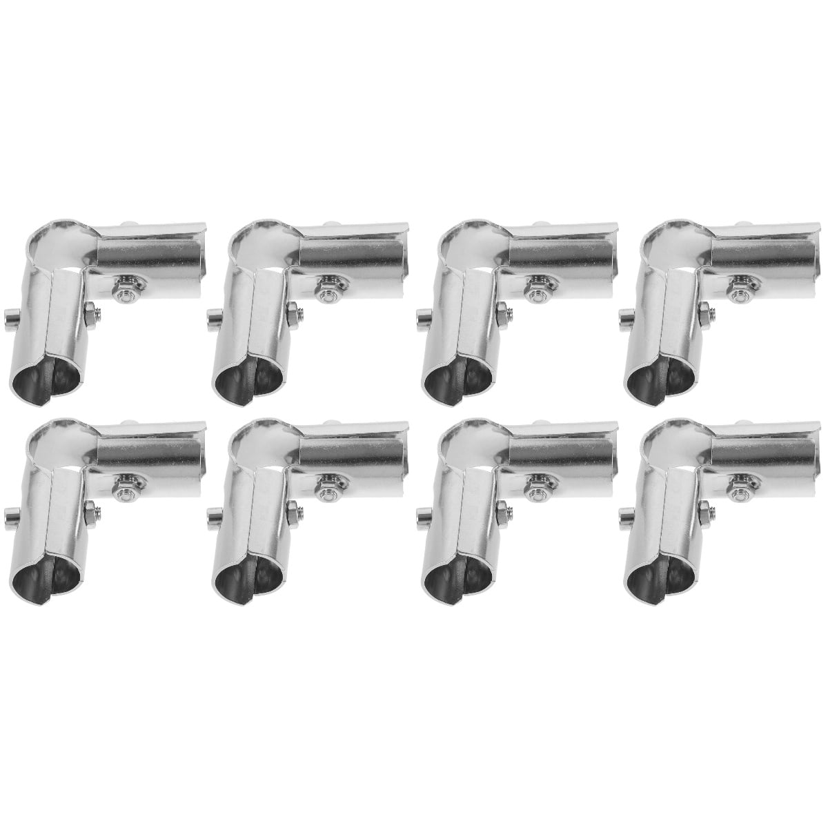 Hemoton 8 pcs Stainless Steel Pole Connector Pipe Corner Connector ...