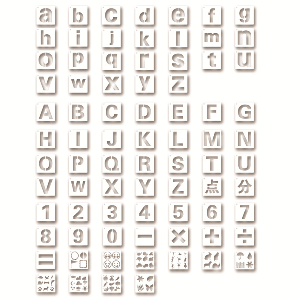 Hemoton 80 PCS Ink Pad Stencils DIY Craft Stencils Child M White ...