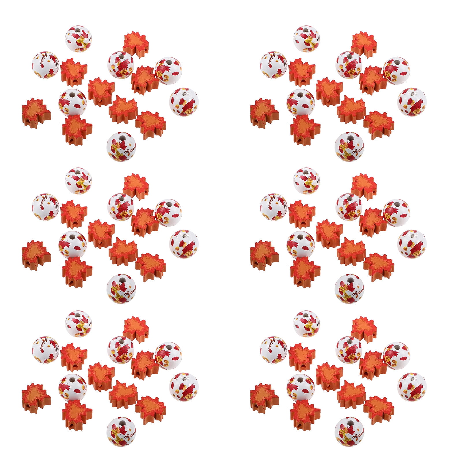 Hemoton 80 Pcs Maple Wood Beads Hanging Fake Plants Tree Fall Crafts Garlands Spacer - Walmart.com