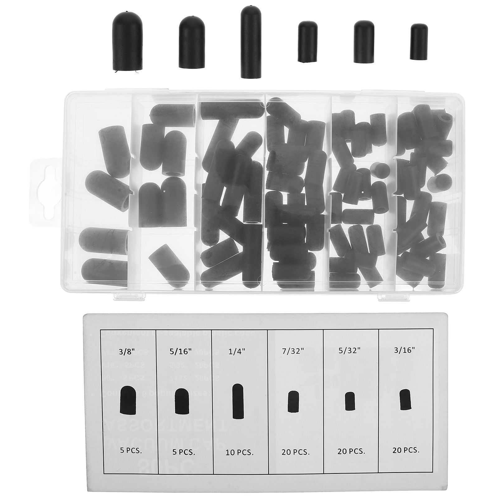 80Pcs Vacuum Caps Rubber Plug Kit Assorted Plugs Hose End Caps for ...