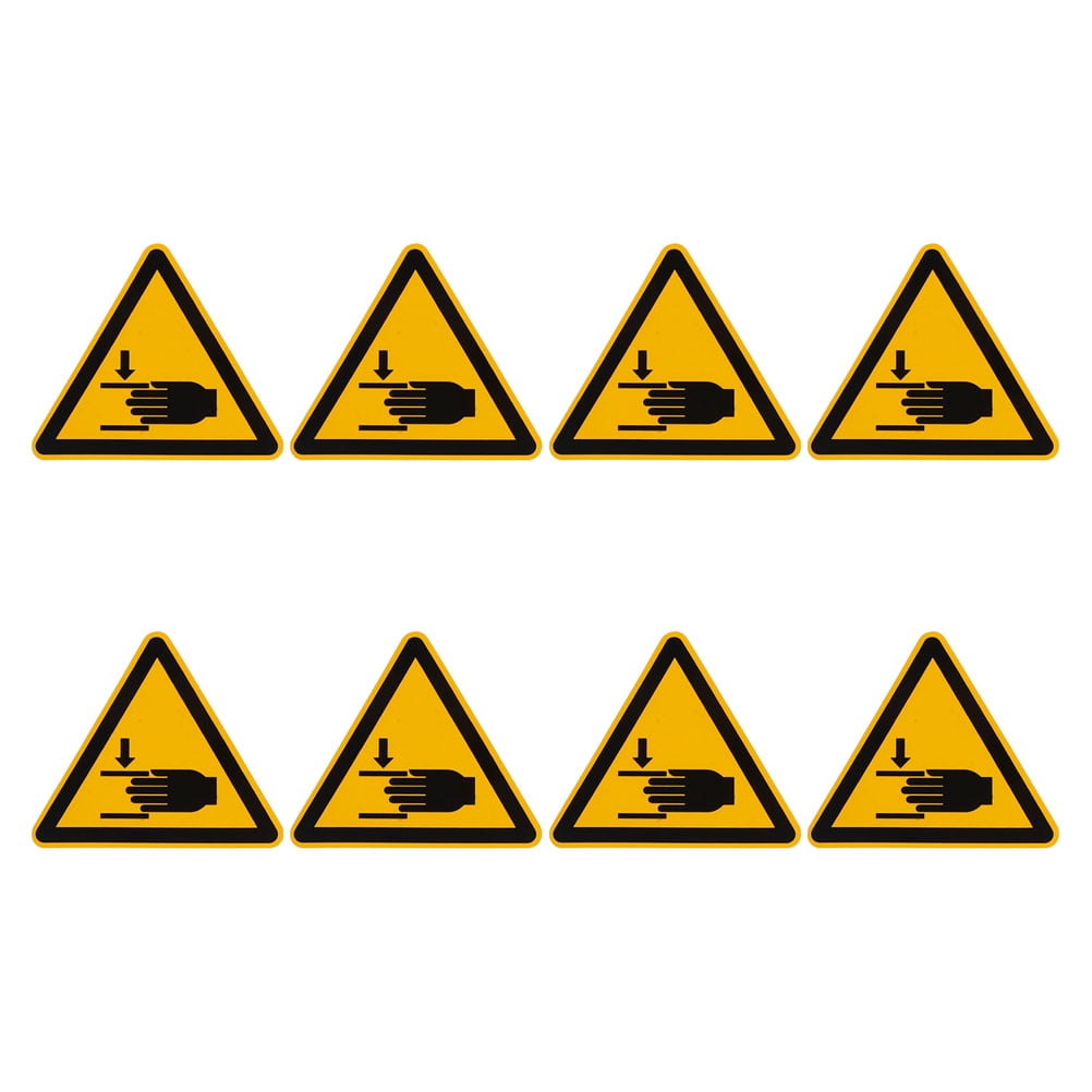 Hemoton 8PCS Hand Crushing Sign Labels Self Adhesive Safety Labels ...