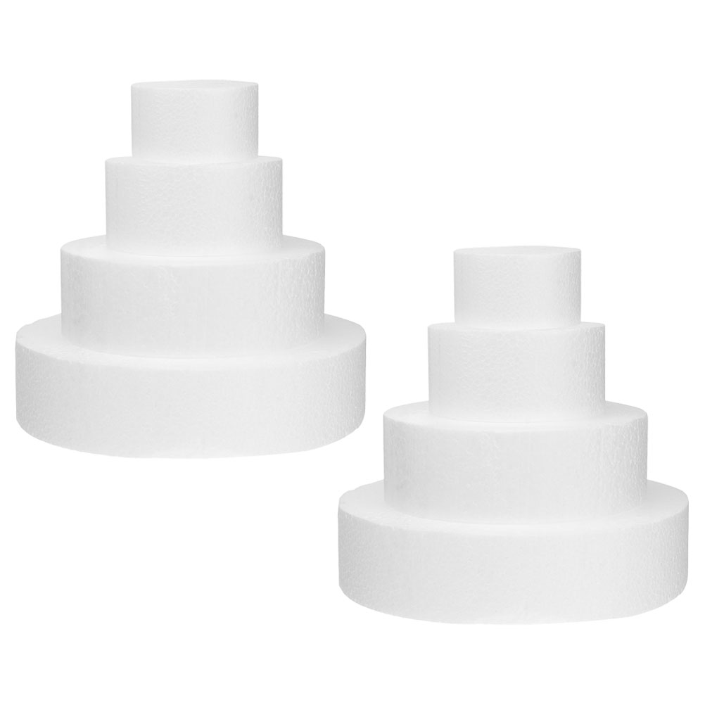 Hemoton 8Pcs Foam Cake Bakery Practice Cake Prop for Decorating Wedding ...