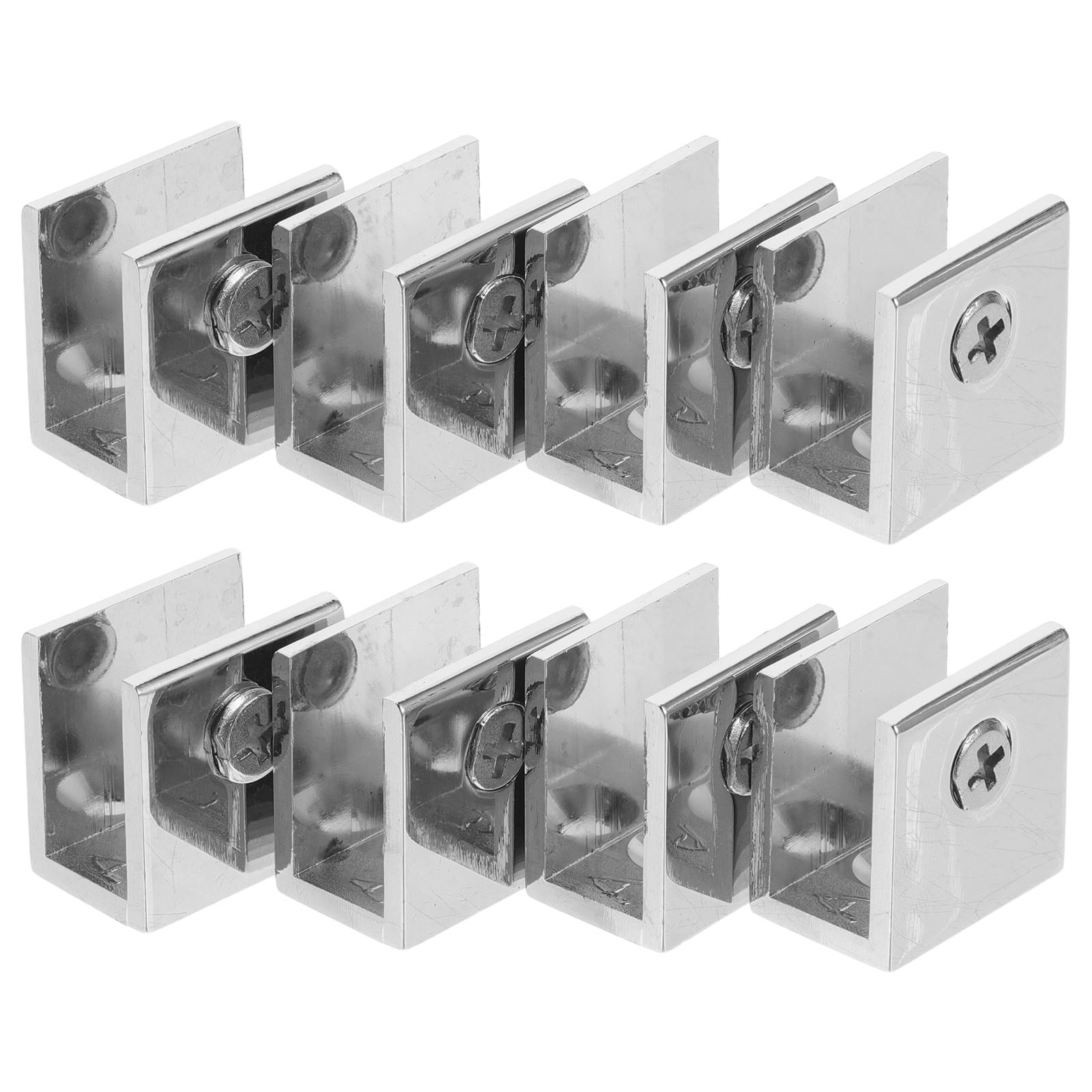 Hemoton 8pcs Glass Shelf Clamps Metal Glass Clips For Glass Fixing ...