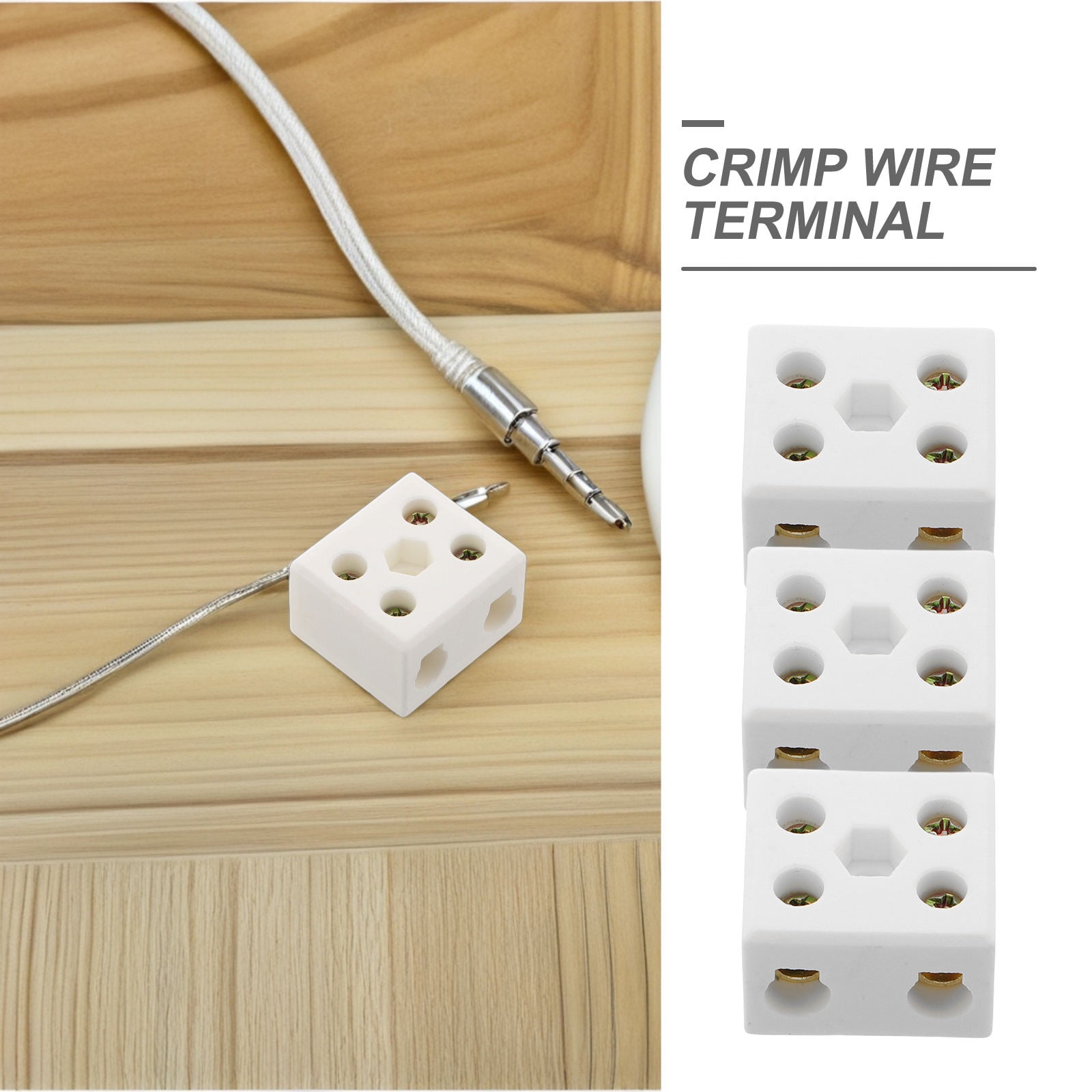 Hemoton 8pcs High Temp Wire Connectors 30A 2 Way Ceramic Terminal ...