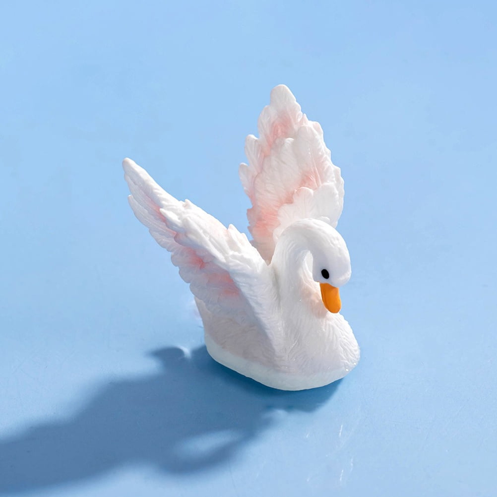 Hemoton 8pcs Resin Swan Figurines Swan Miniature Figurines Fairy Garden ...