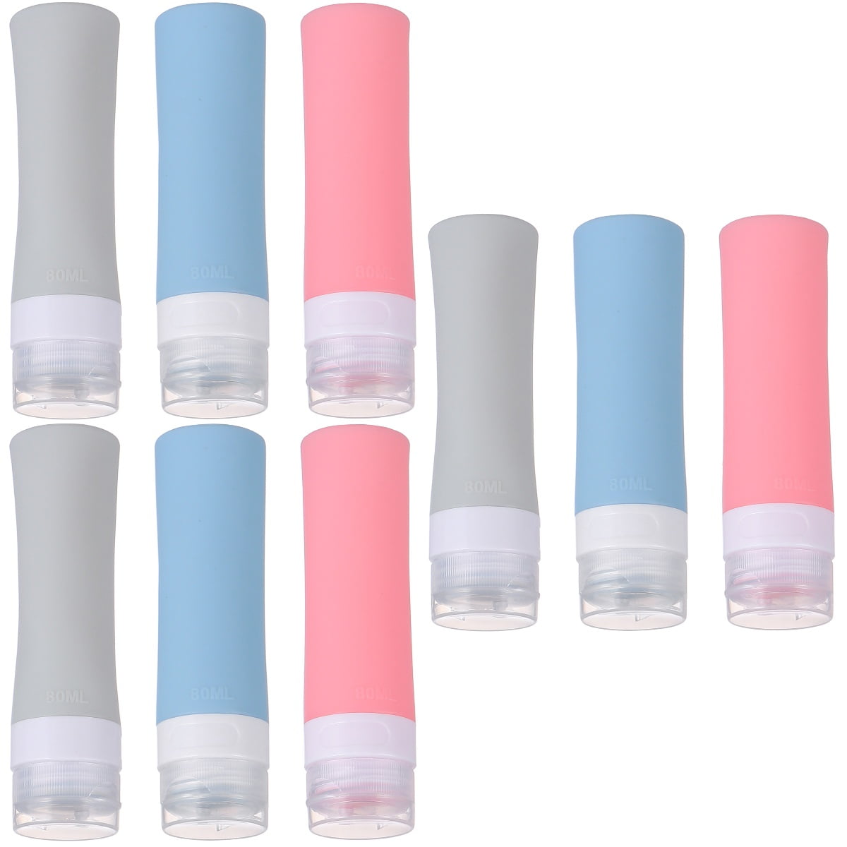 Hemoton 9 Pcs 80ml Travel Bottle Empty Refillable Reusable Bottles ...