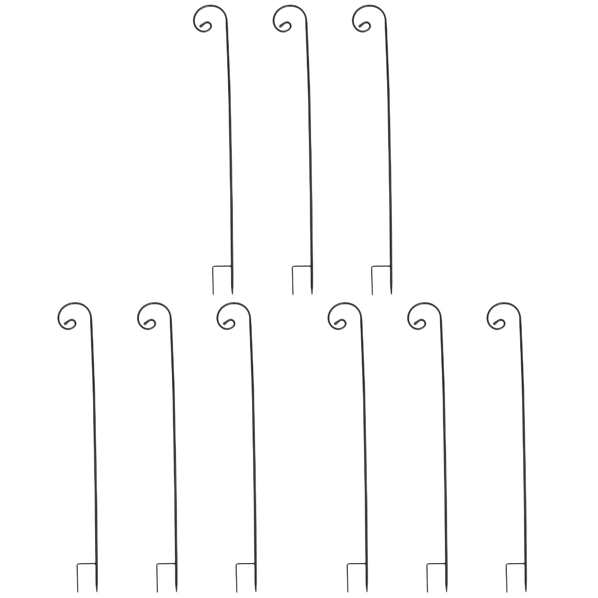 Hemoton 9 pcs Garden Insert Iron Rod Outdoor Ground Inserting Hook ...