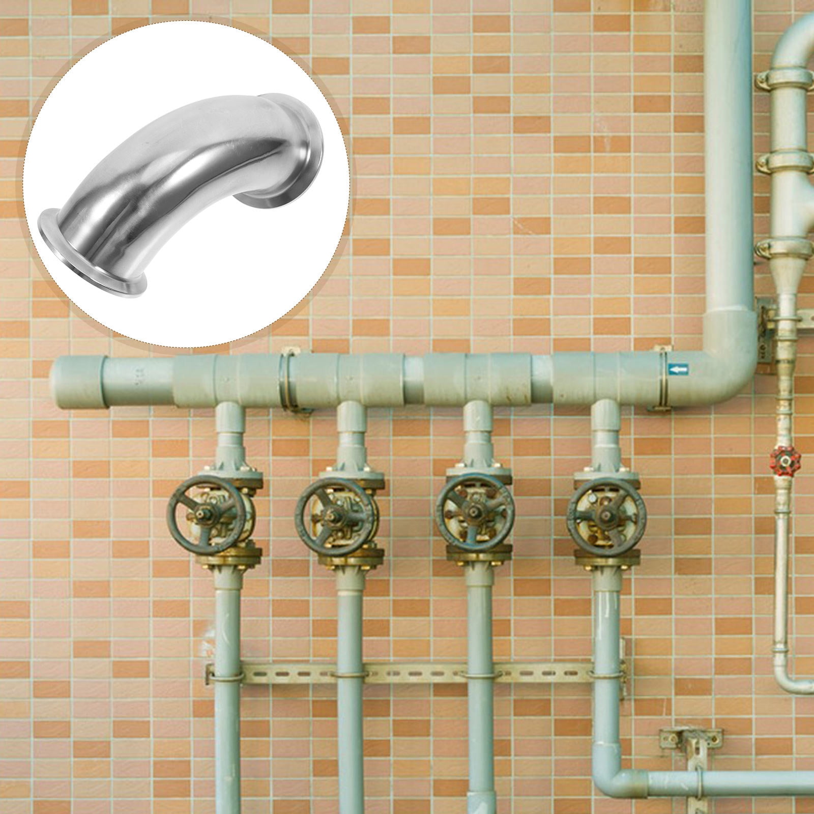 Hemoton 90 Degree Elbow Tube Stainless Steel Sanitary Pipe Fitting with ...