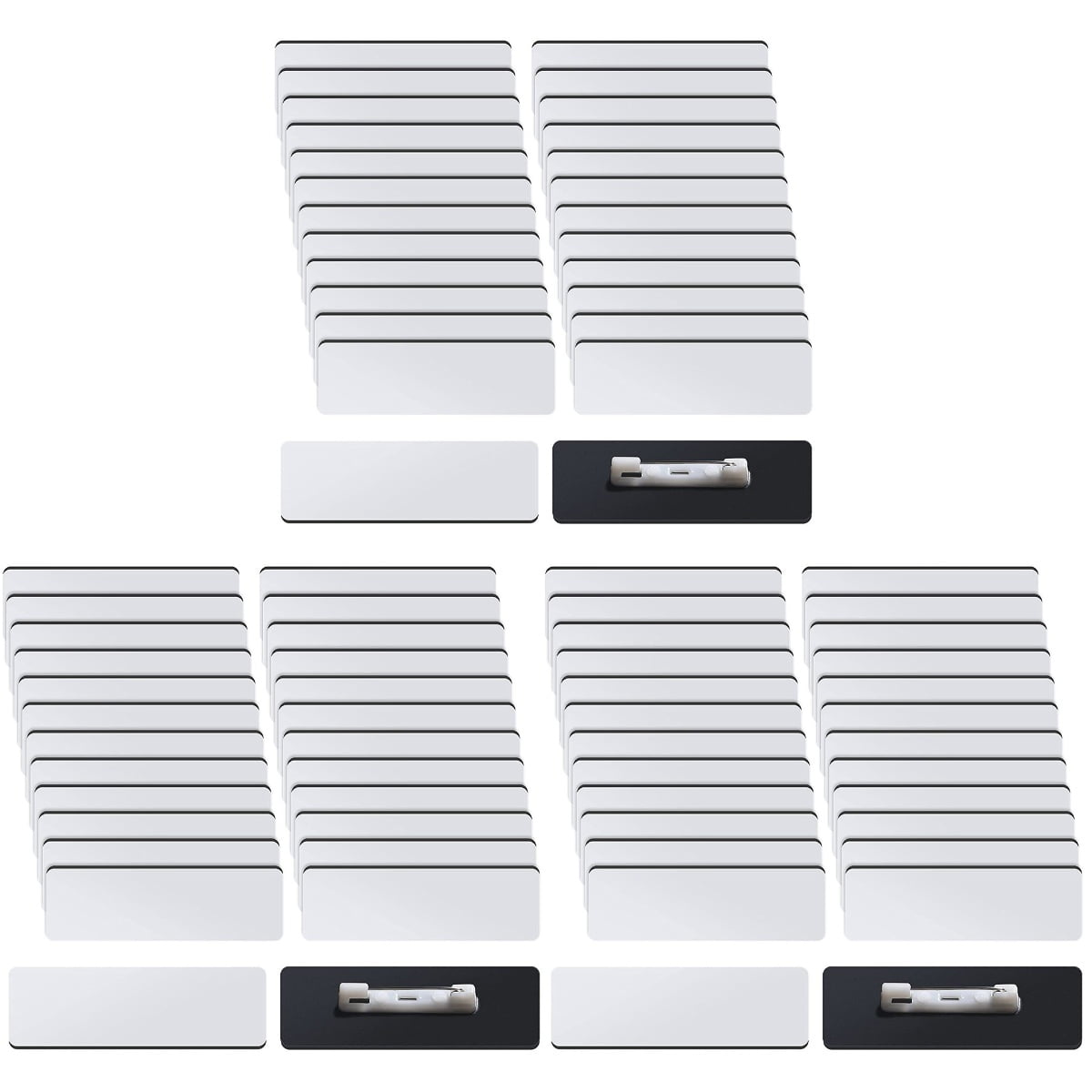 Hemoton 96 Pcs Blank Name Tags Name Tags Name Tag With Clip Name Tags ...
